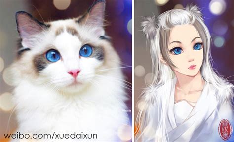 Chinese Artist Creates Human Version Of Cats And Dogs And The Result