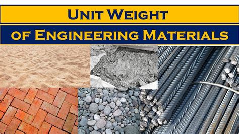 Unit Weight Of Engineering Materials