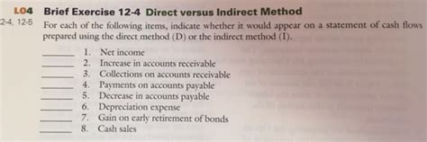 Solved L04 Brief Exercise 12 4 Direct Versus Indirect Method