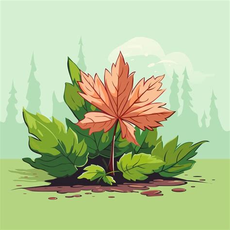Premium Vector Leaf On Ground Theme Vector Illustration