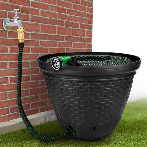 Riokko Garden Hose Holder Pot Decorative Wicker Hose