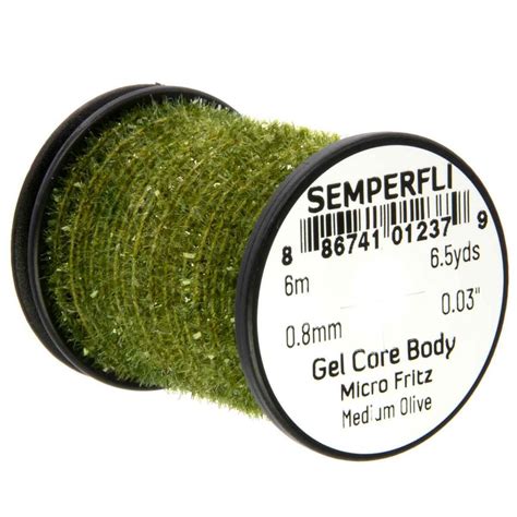 Semperfli Gel Core Body Micro Fritz Fly Tying Chenille Medium Olive