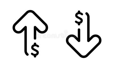 Dollar Arrow Up And Down Outline Icon Usd Increase And Decrease Sign