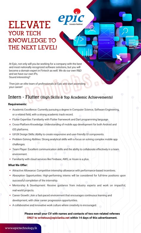 ever jobs sri lanka intern flutter developer