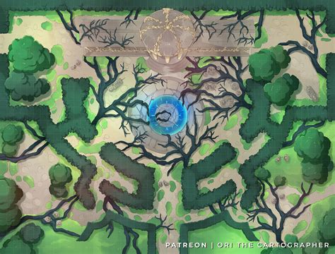 Living Statues Garden 50x38 Ori The Cartographer Fantasy Map