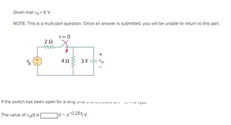 Solved Given That Vs 6 V NOTE This Is A Multi Part Chegg Com