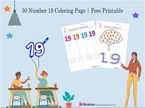 30 Number 19 Coloring Pages Free Printable