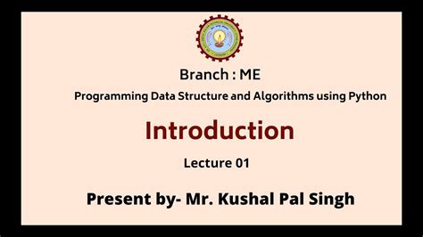 Programming Data Structure And Algorithms Using Python Introduction Aktu Digital Education