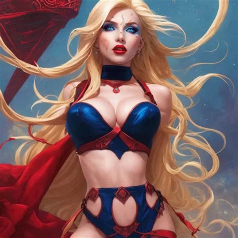 Ai Art Generator Tranny Red Lips Stockings Suspenders Heels Blonde