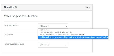 Solved Match The Gene To Its Function Proto Oncogene