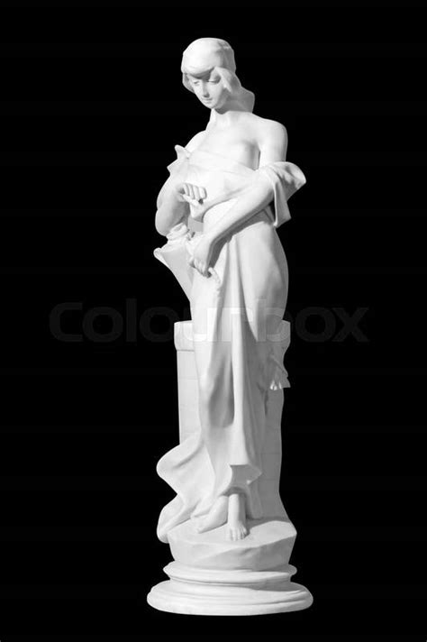 Classic White Marble Statue Of A Naked Woman On A Black Back Colourbox
