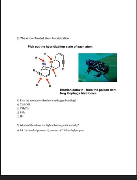 Solved 3 The Arrow Pointed Atom Hybridization Pick Out The Hybridization Stale Ol Each Atom
