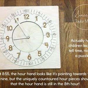 Analog Teaching Clock Puzzle Lasercut File Instant Digital Download