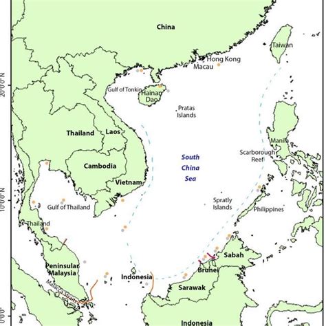 Location Of Oil And Gas Fields Concentrations In The South China Sea