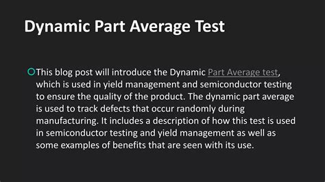 The Dynamic Part Average Test How Its Used In Semiconductor Testing