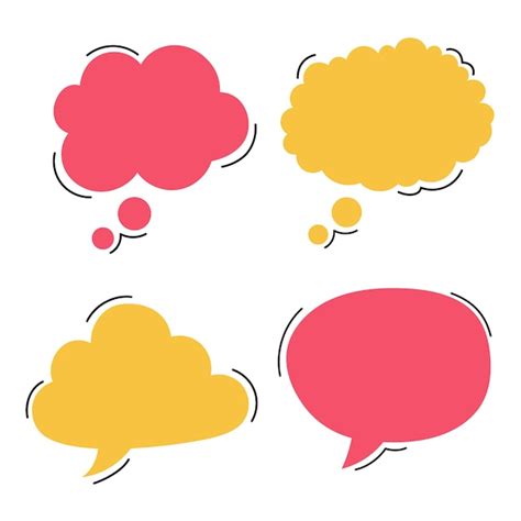 Premium Vector Thought Bubbles Flat Style