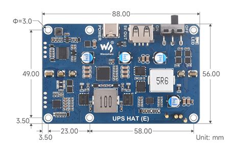 Waveshare Ups Hat E For Raspberry Pi 543b Takes Four 21700 Lithium Batteries Supports Usb