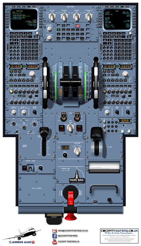Airbus A320 Cockpit Poster Airbus A319 A320 A321 Cockpit Poster