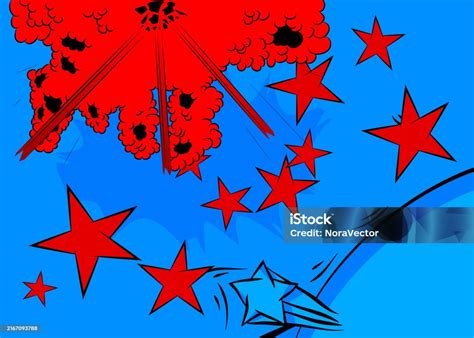 Ilustración De Fondo Azul Y Rojo De Dibujos Animados Fondo De Cómic Diseño Pop Art De Cómics