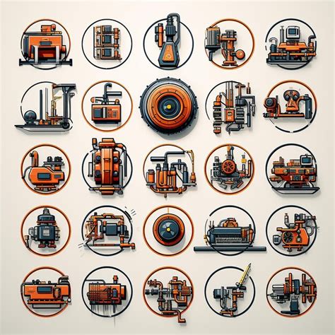 Premium Ai Image Bundle Of Engineering Set Icons