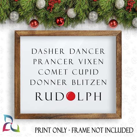 Dasher Dancer Prancer Vixen Comet Cupid Donner Blitzen Etsy