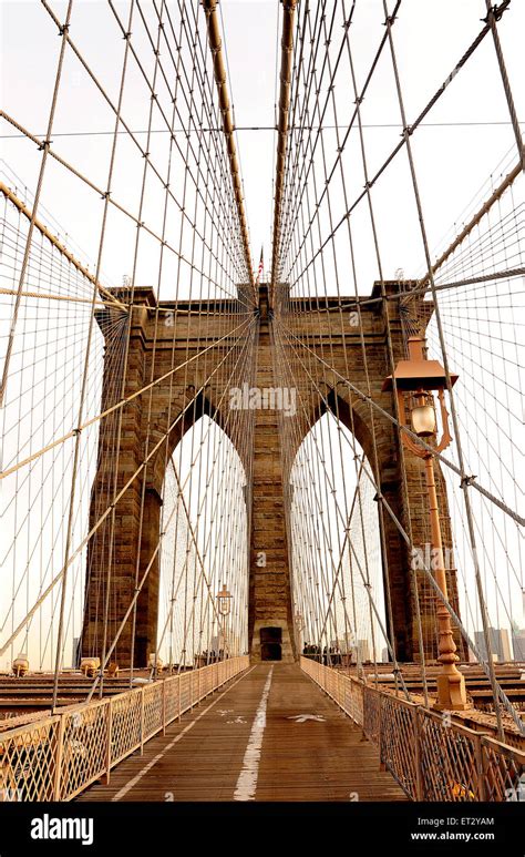 One Of The Oldest Suspension Bridges In The United States Hi Res Stock