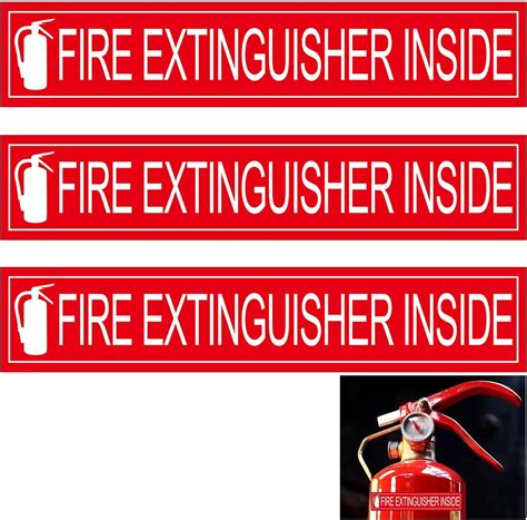 Fire Extinguisher Inside Sticker Decal Sign Fire Extinguisher Signs 9x1