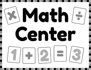 Math Center Sign
