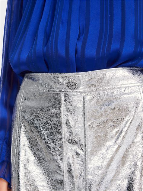 Mini Skirt In Silver Shine Marc En