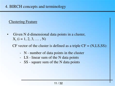 Ppt The Birch Algorithm Powerpoint Presentation Free Download Id
