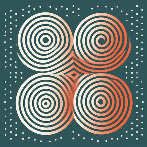 Premium Photo Abstract Midcentury Geometric Patterns In Dark Teal And Light Orange
