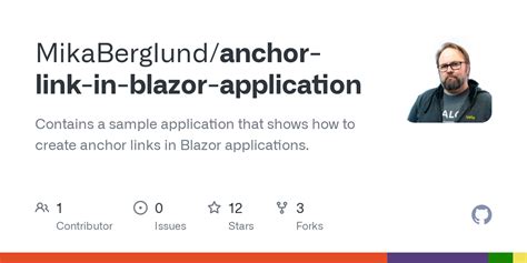 Github Mikaberglundanchor Link In Blazor Application Contains A Sample Application That