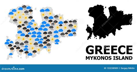 Weather Pattern Map Of Mykonos Island Stock Illustration Illustration