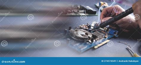 Computer Hardware Engineering Engineer Soldering Computer Motherboard