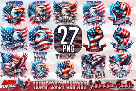 Trump 2024 Watercolor Clipart Bundle Gráfico Por Arte Digital Designs