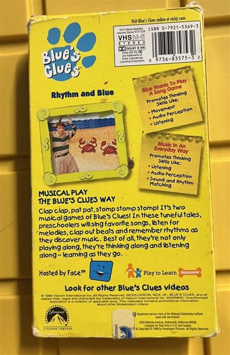 Vintage 90 Blues Clues Vhs Lot Of 3 Abcs And 123 Rhythm And Blue Arts
