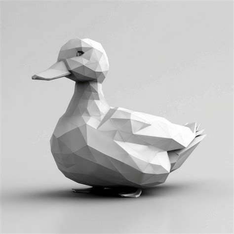 Premium Photo Low Poly Triangular Wireframe Duck 3d Illustration