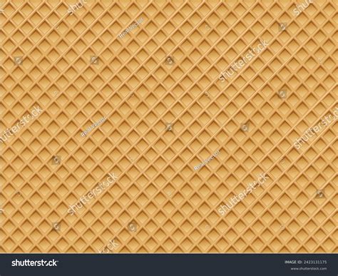 Realistic Waffle Texture Pattern Vector Background Stock Vector
