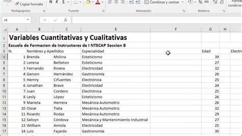 Variable Cuantitativa Y Cualitativa En Excel Youtube