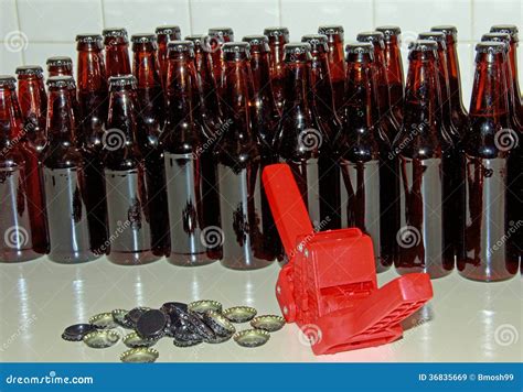 Bottle Capping Tool And Bottles Stock Image Image Of Brown Brewing 36835669