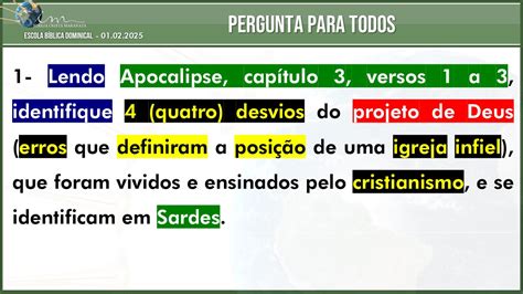02062024 Ebd 10h Igreja Cristã Maranata Escola Bíblica Dominical Igreja Cristã