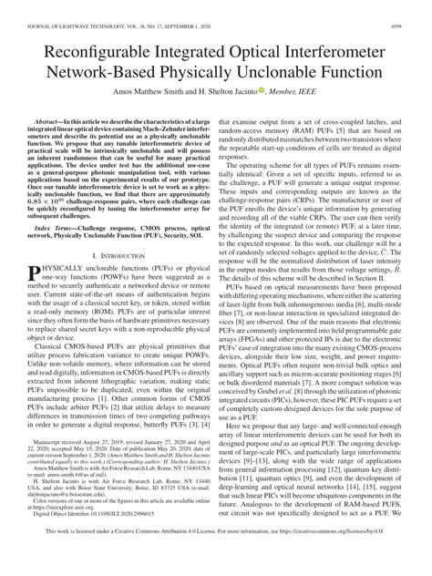 pdf reconfigurable integrated optical interferometer network based
