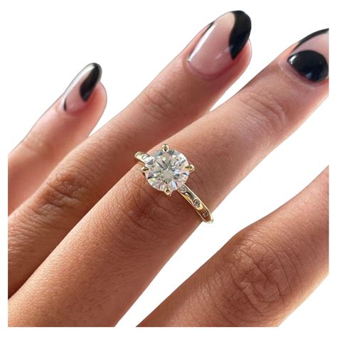 2 Ct Princess Cut Moissanite Engagement Ring 925 Sterling Silver