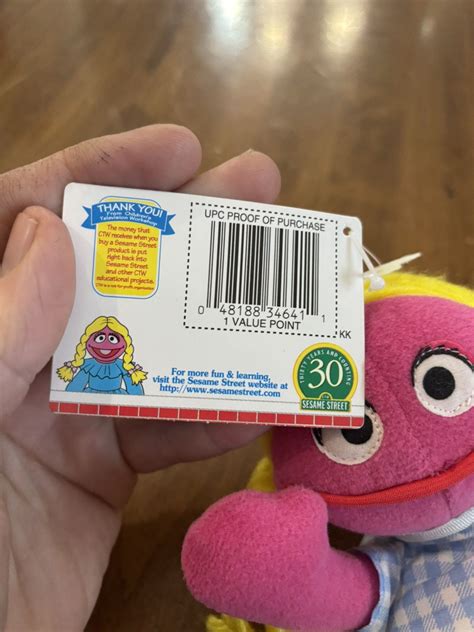 Sesame Street Beans Plush 8” Betty Lou 30 Year Anniversary Tyco 1997