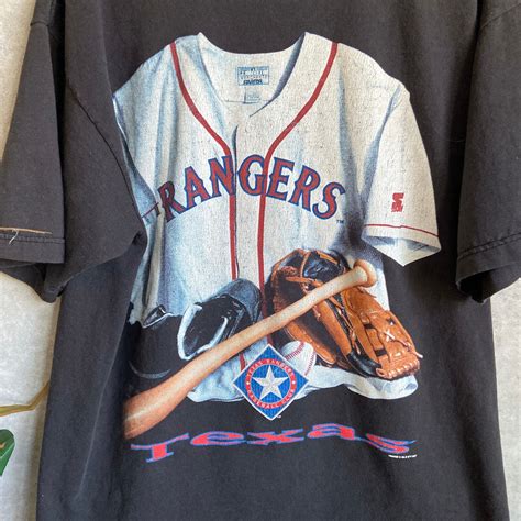 Vintage 1997 Texas Rangers Mlb Black Promo T Shirt