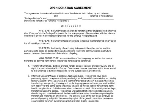 Donation Contract Template