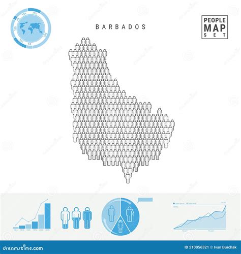 Barbados People Icon Map Stylized Vector Silhouette Of Barbados