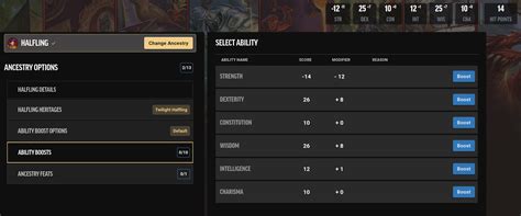 Issue With Pathfinder Character Builder And Ability Boosts Pathfinder Character Tools
