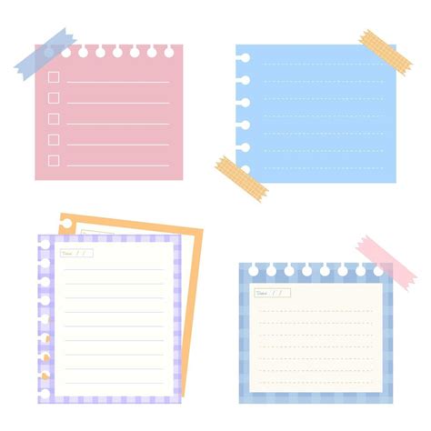 Cute Notepad Paper Illustration 43390186 Vector Art At Vecteezy