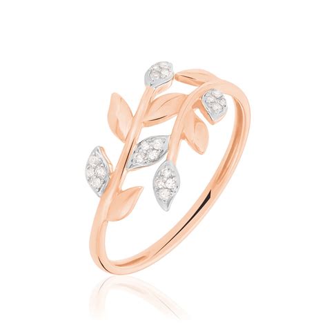 Bagues Avec Pierre Fleur Or Diamant Ronde Pavage Rose 3751000
